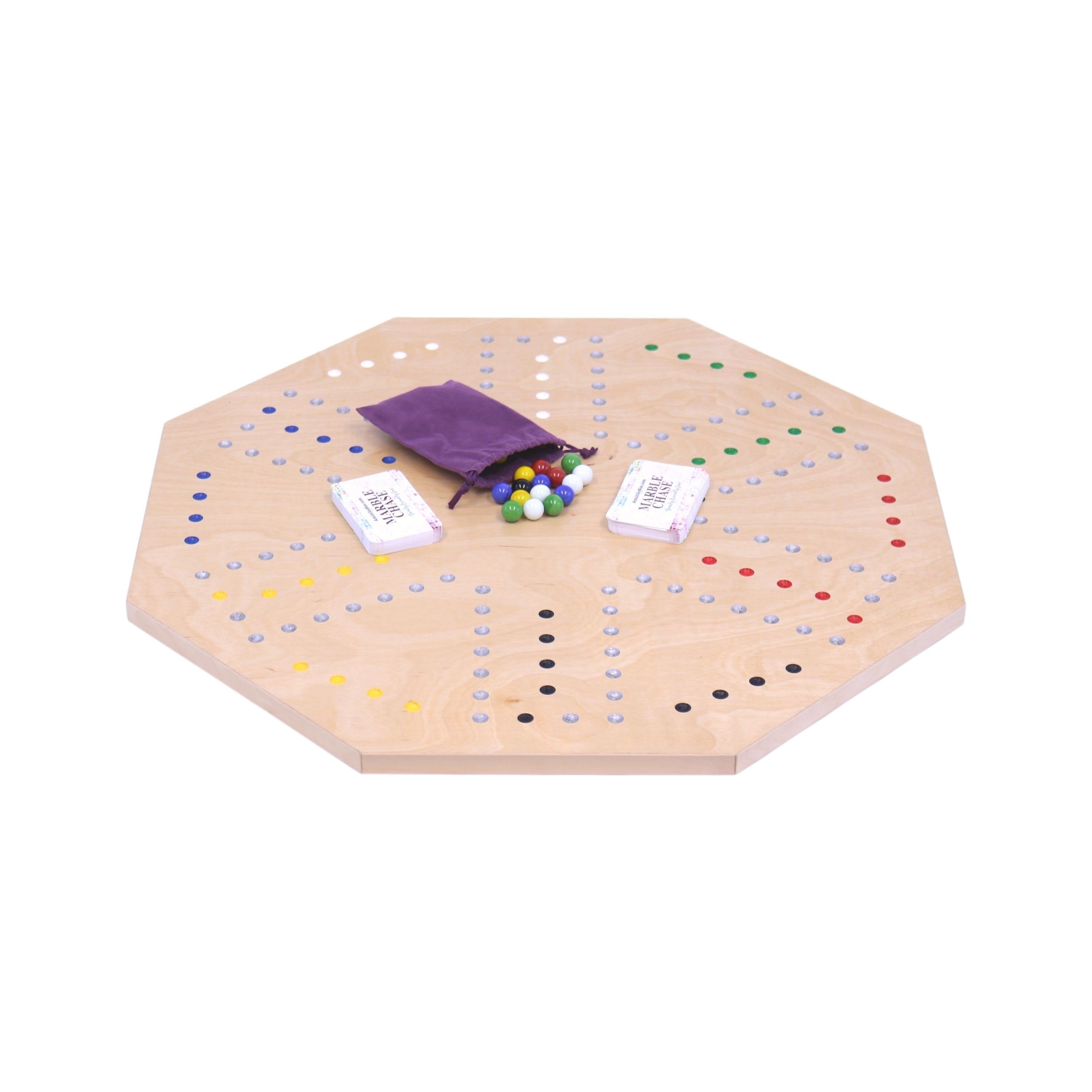 Wooden Marble Chase Game Set - Double-Sided 23" Wide Board – Kidtoycart